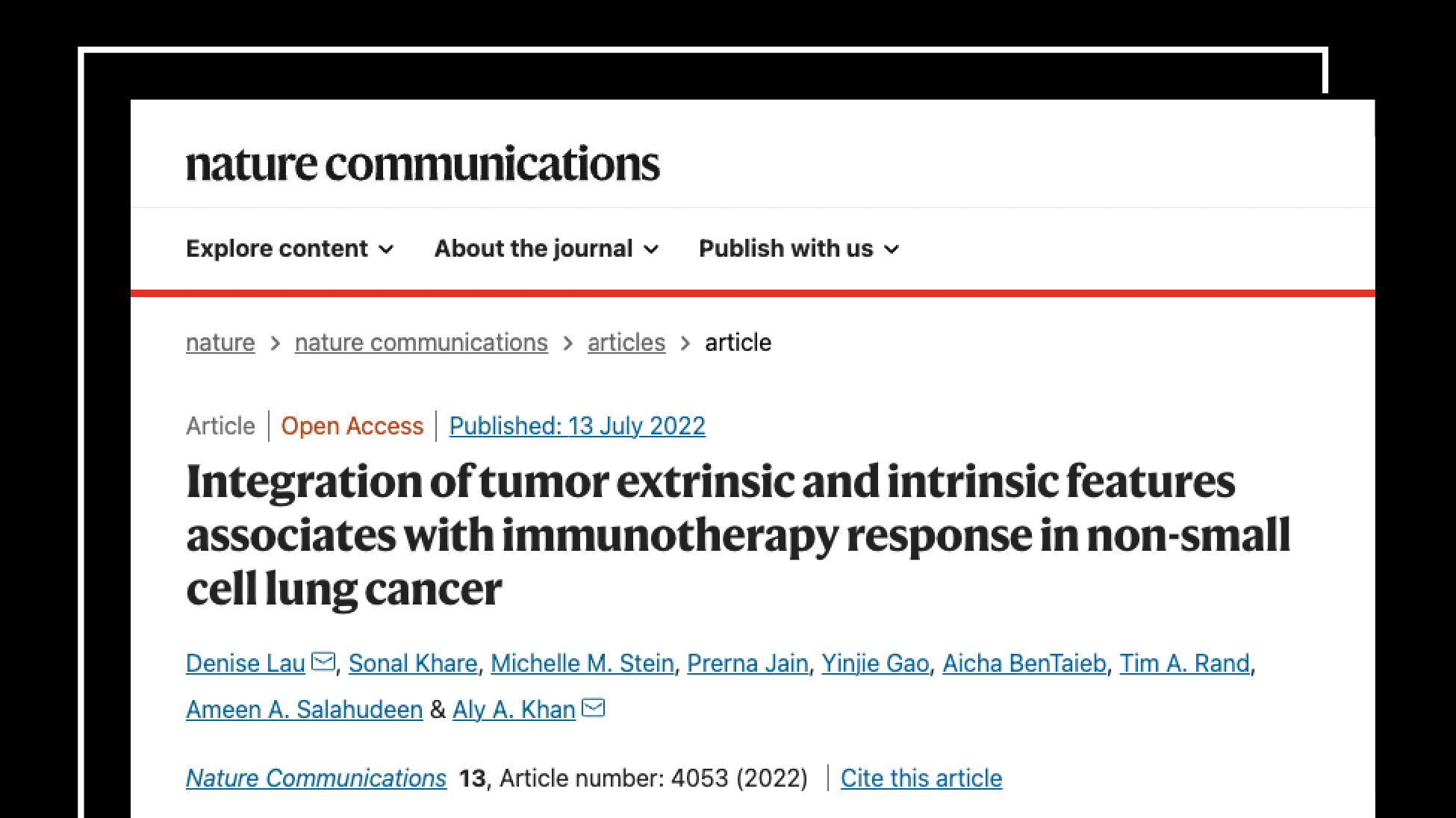 Tempus-led research paper in Nature: Integration of tumor extrinsic and ...